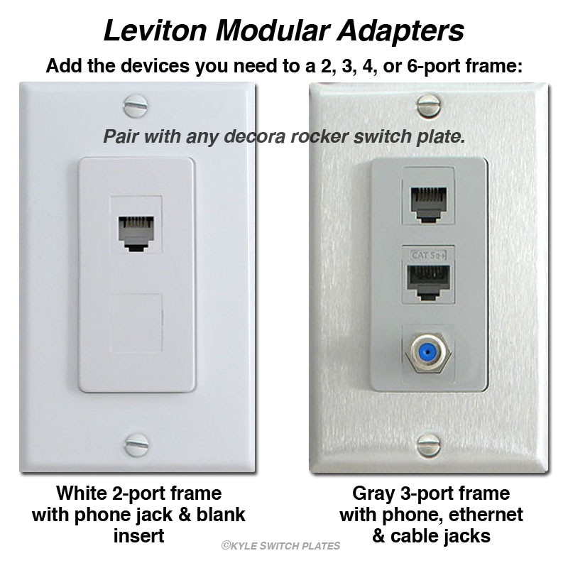Leviton White Cat6+ Ethernet Jack for QuickPort Frames