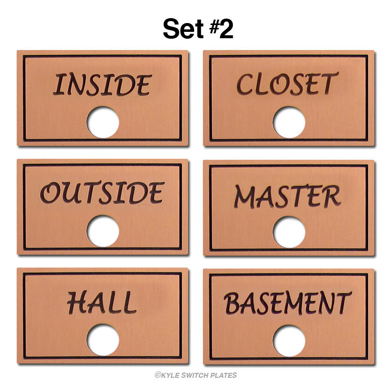 Copper Switch Plate Labels for Identifying Switches