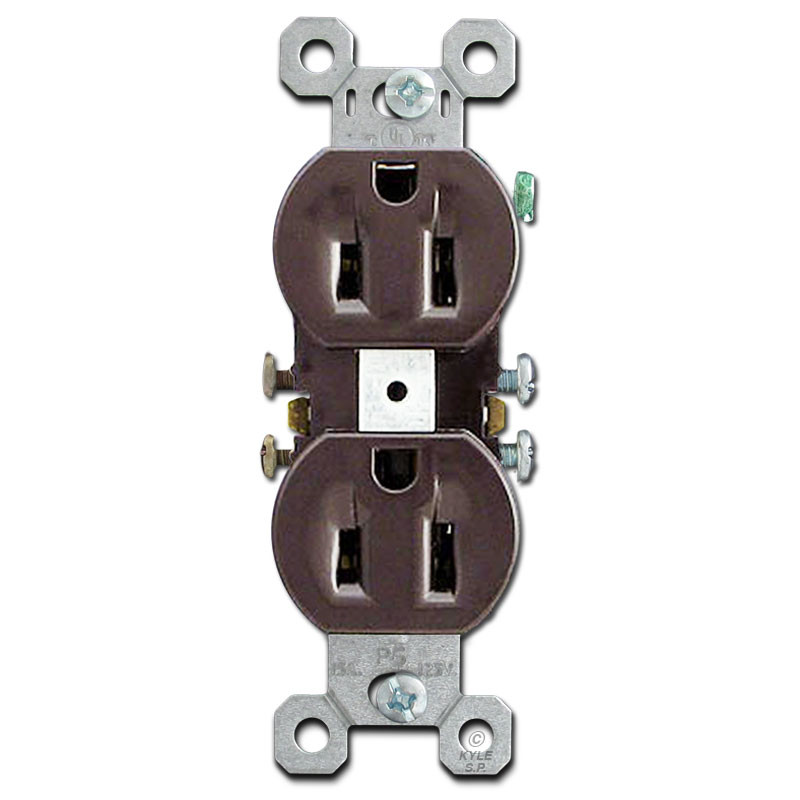 Brown Outlet Receptacles for Electrical Wall Plate Covers