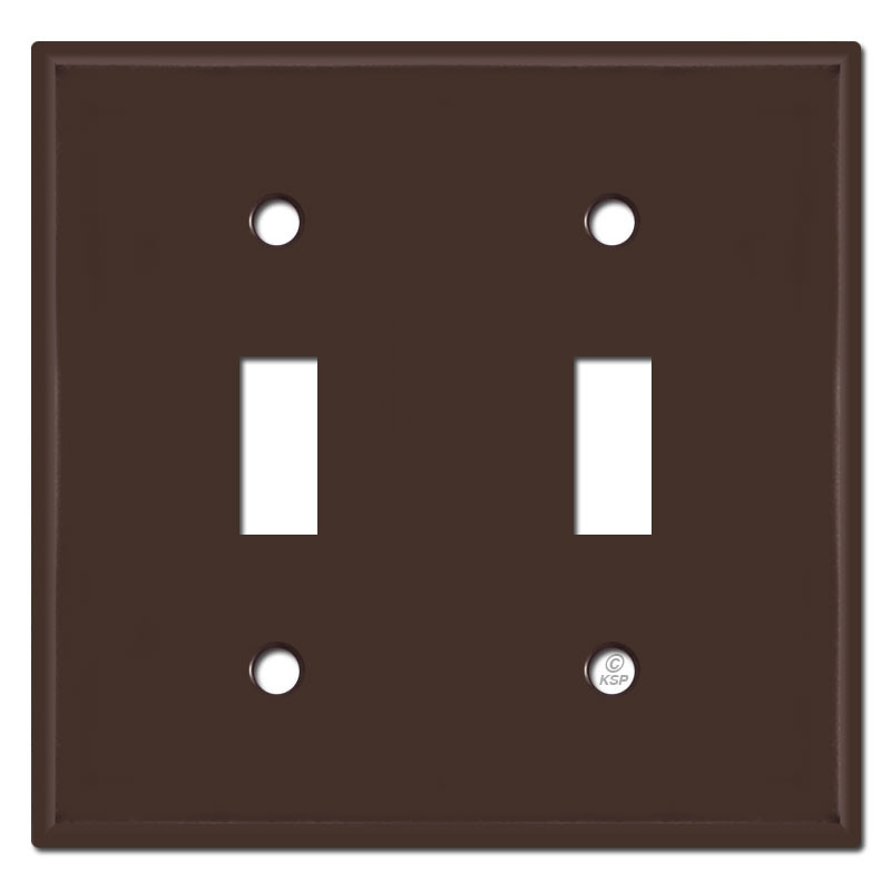 2 Toggle Switch Plate - Brushed Aluminum | Kyle Switch Plates