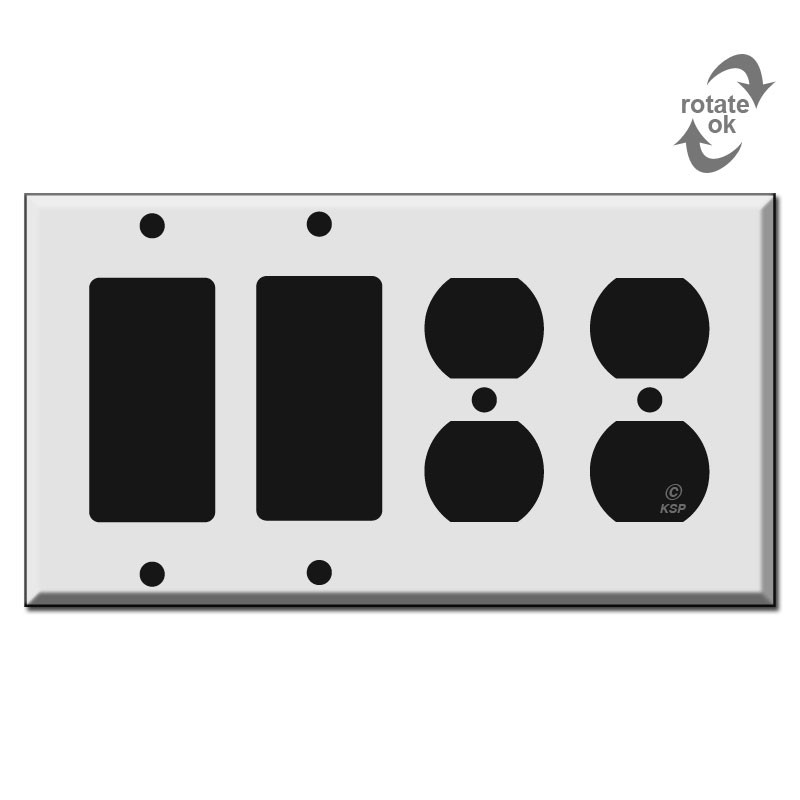 Double Outlet - Double Rocker Switch Plates