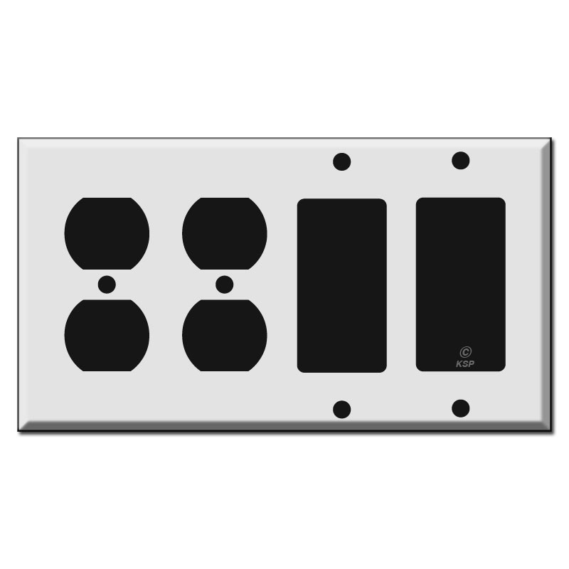 Double Outlet - Double Rocker Switch Plates