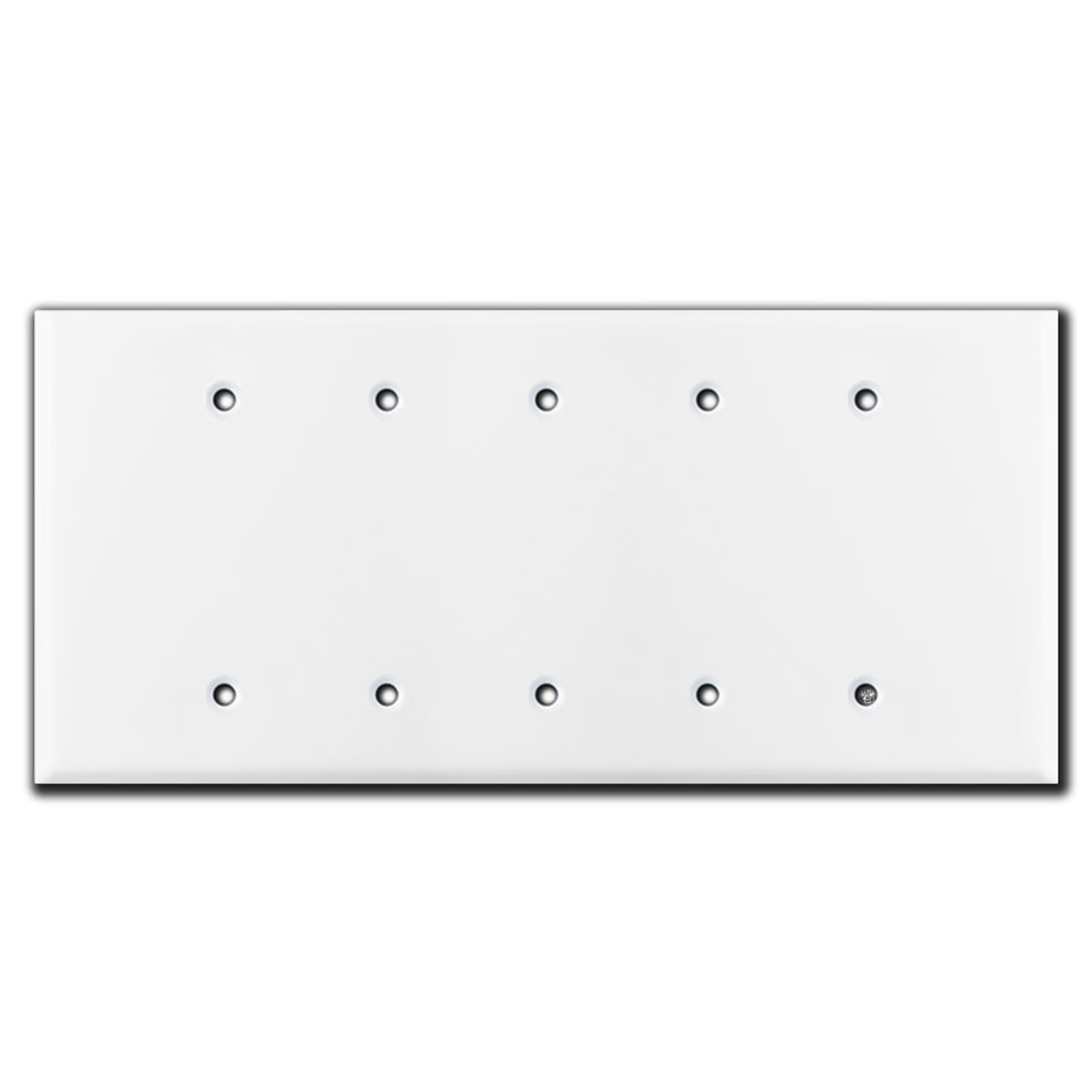 5 Gang Pushbutton Light Switch Plates White