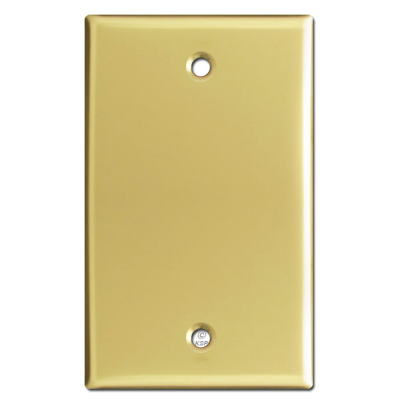 1 Gang Blank Switch Plate Covers - Polished Brass