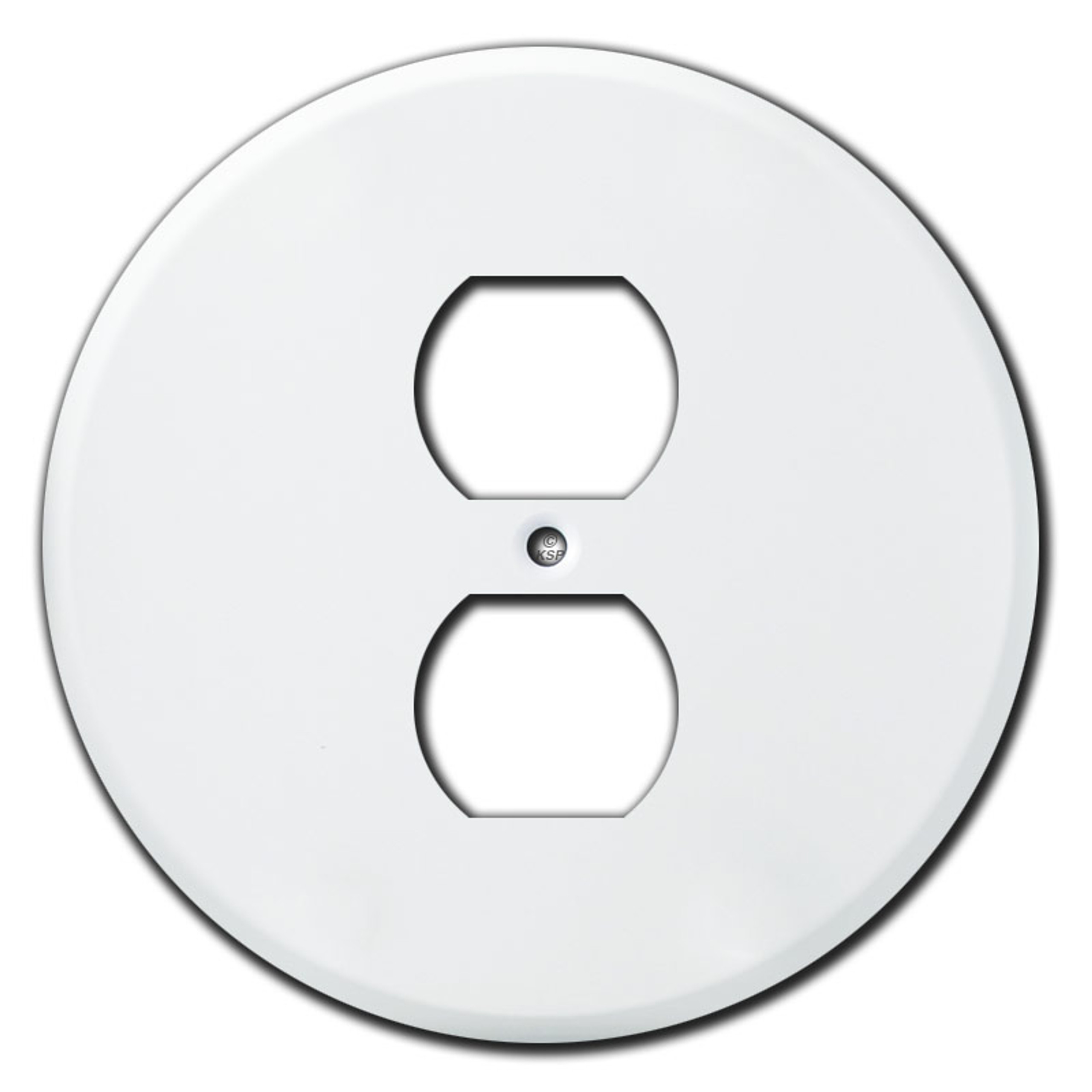 Round Duplex Outlet Cover Wall Plates White Kyle Switch Plates