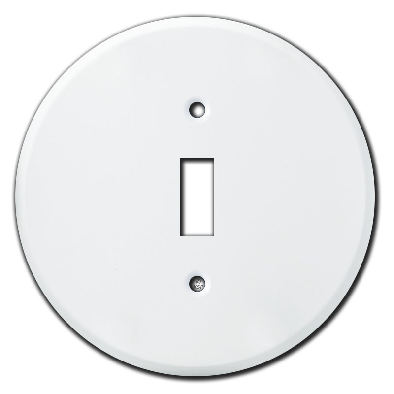 Round Toggle Light Switch Wall Plates - White | Kyle Switch Plates