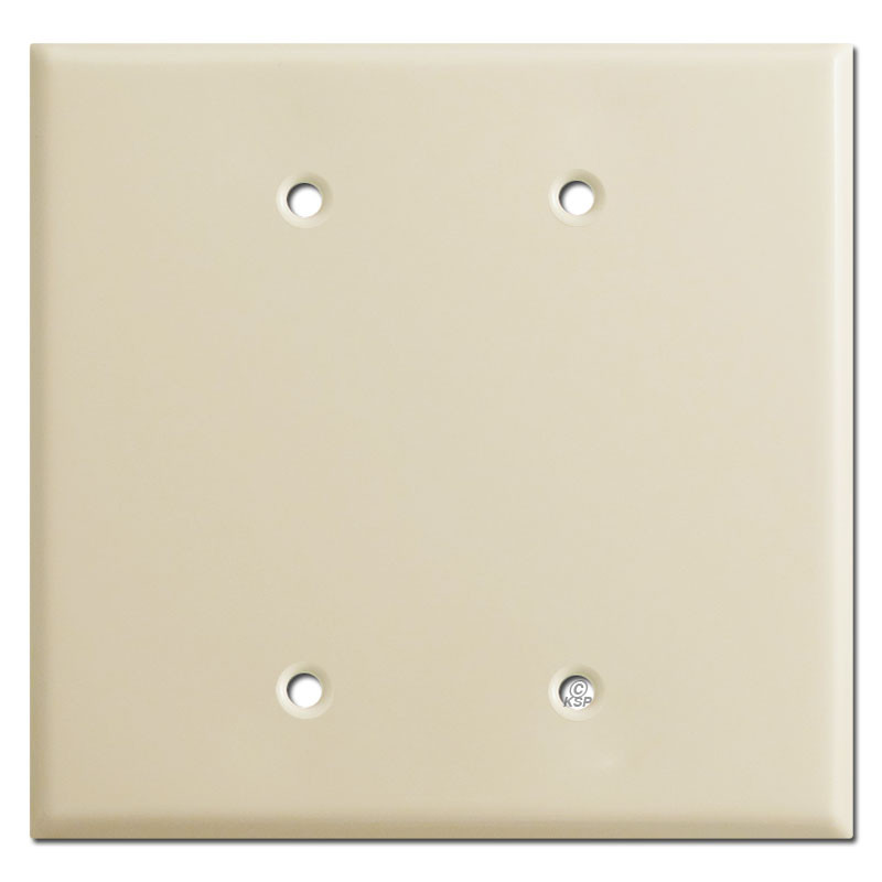 Oversized Double Blank Jumbo Switch Plates - Ivory