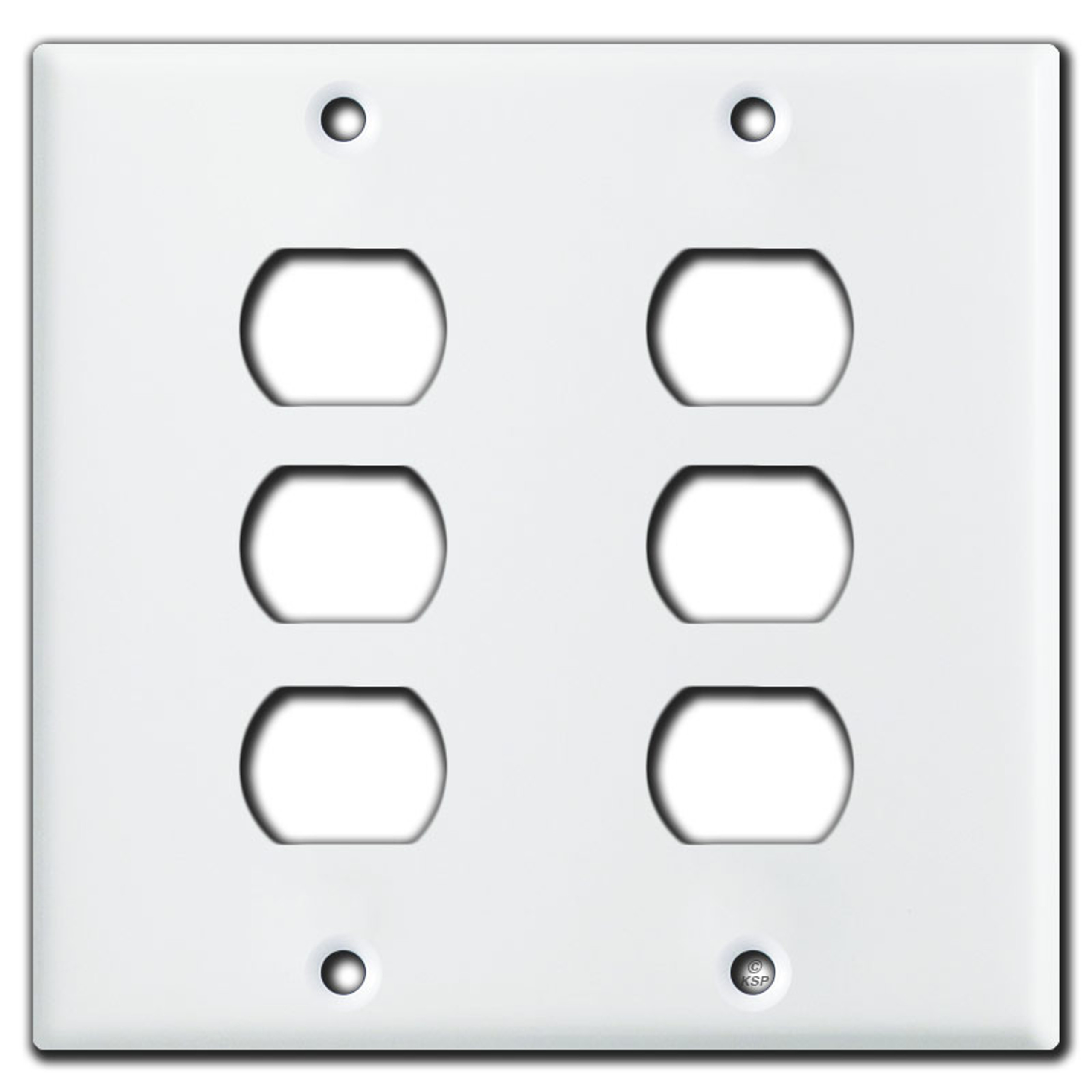2 Gang 3 Despard Switch Plate Covers For 6 Despard Switches White
