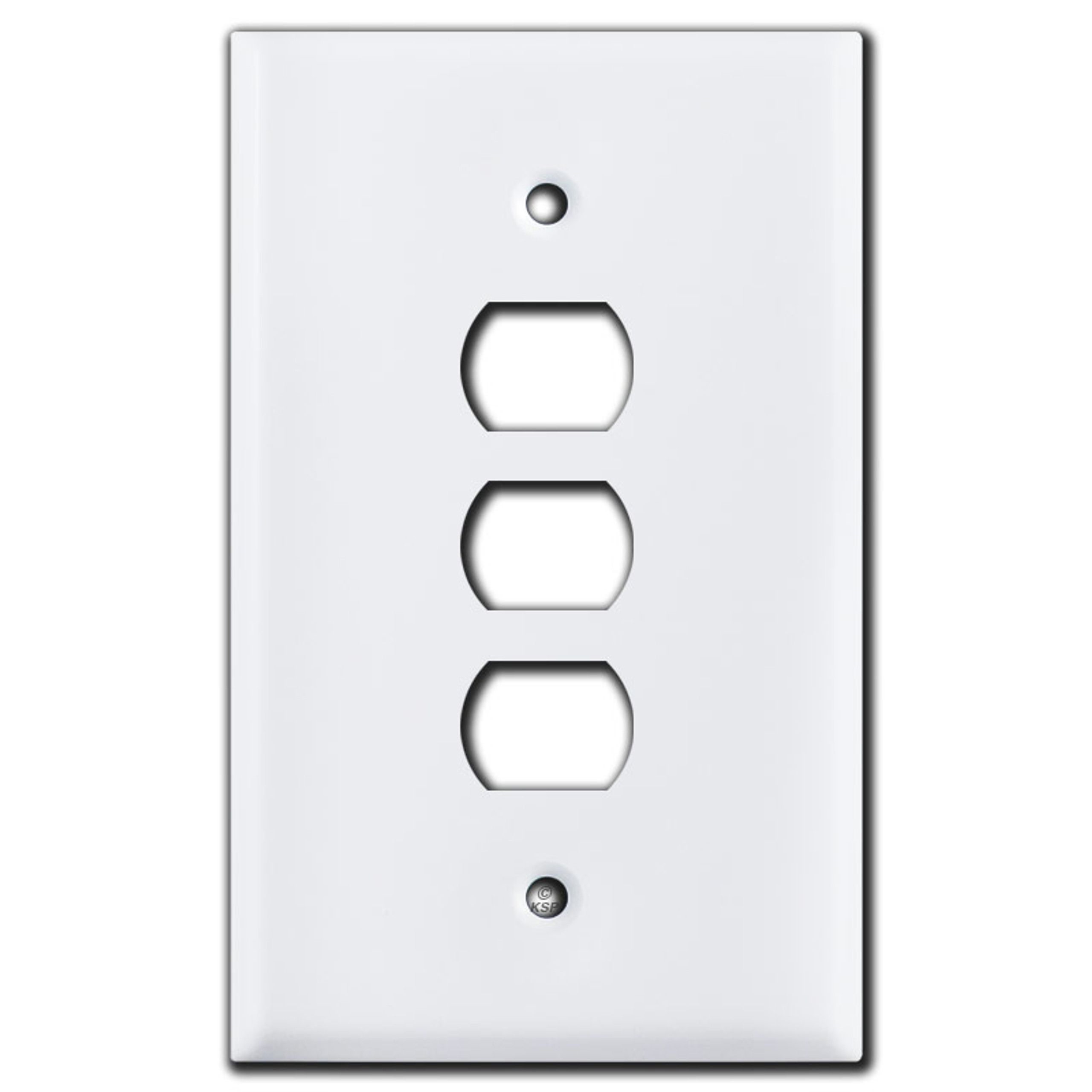 Oversized 3 Despard Stacked Light Switch Plate Covers White