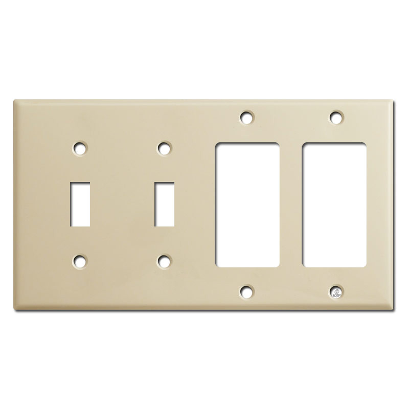 Double Toggle - Double Rocker Switch Plate Covers - Ivory