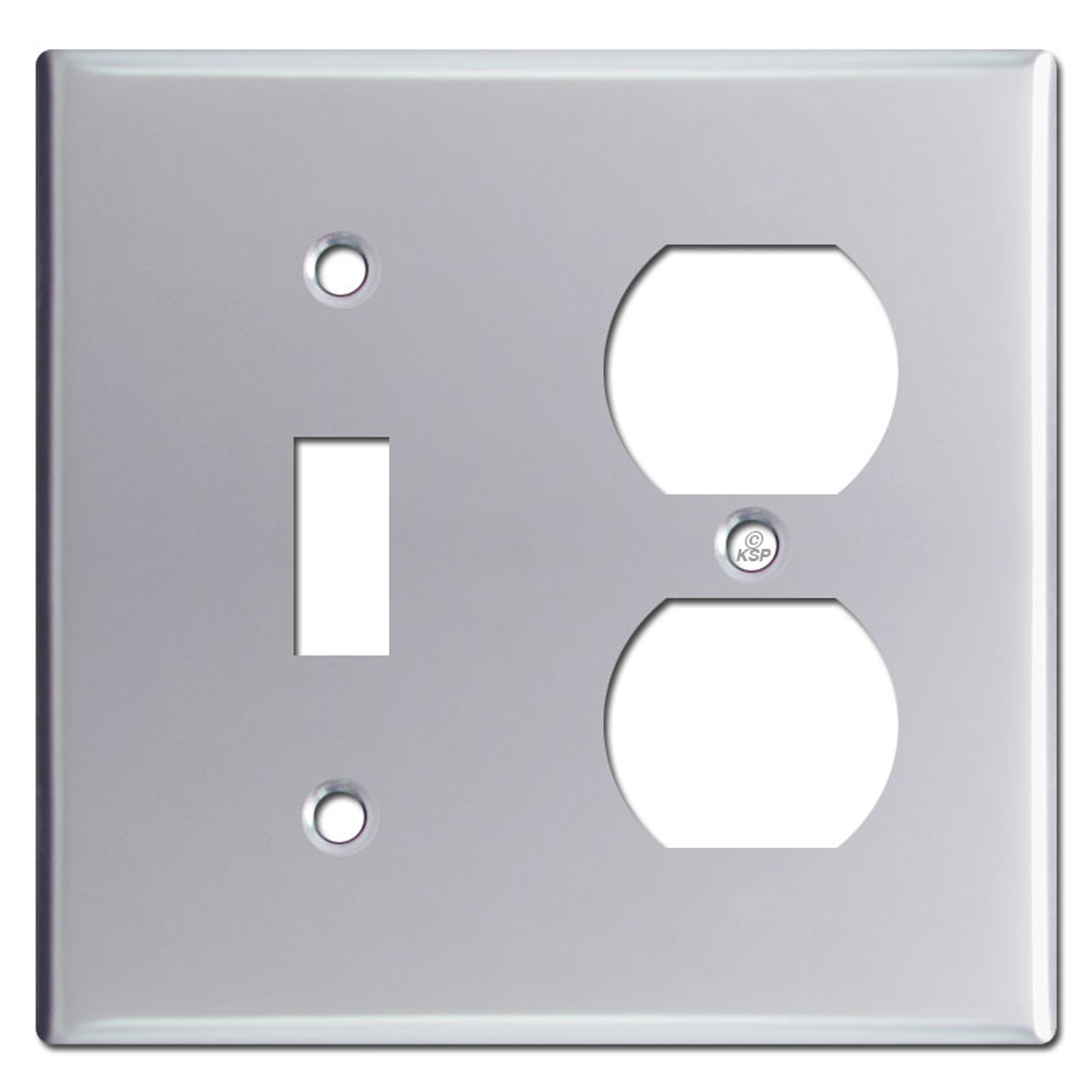 1 Toggle 1 Duplex Outlet Combo Switch Plates Polished Chrome