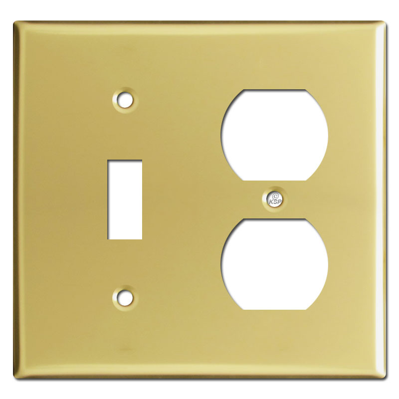 Single Toggle Double Decora Switch Plates - Polished Brass