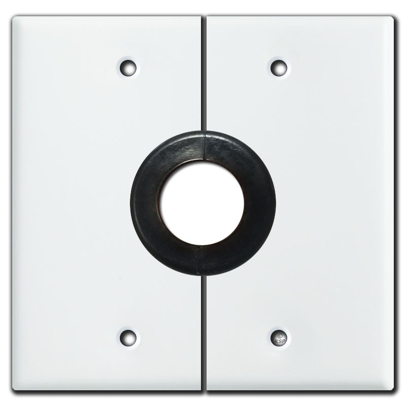 Split 2 Gang 1'' Hole Sectional Wall Switch Plates - White