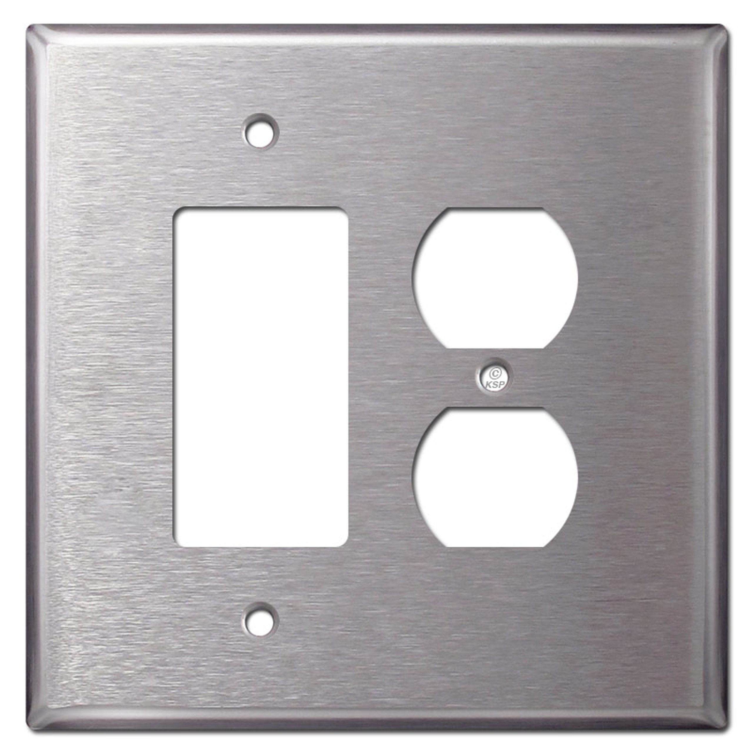 Oversized 2 Decora Rocker Switchplate Satin Stainless Steel