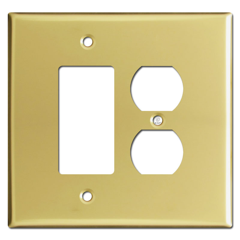 1 Decora Rocker Outlet Switch Plate - Polished Stainless Steel
