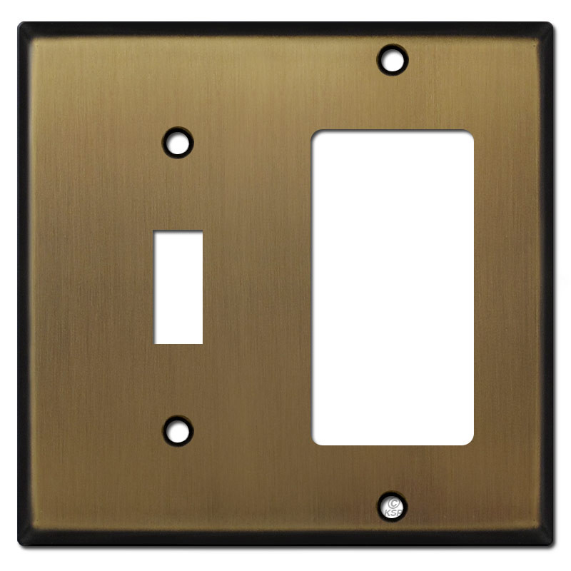 3 Decora Rocker GFI Switch Plates - Antique Brass