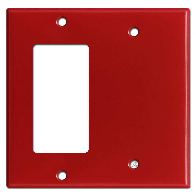 1 Decora Rocker Switch & 1 Blank Combo Wall Switch Plates - Red