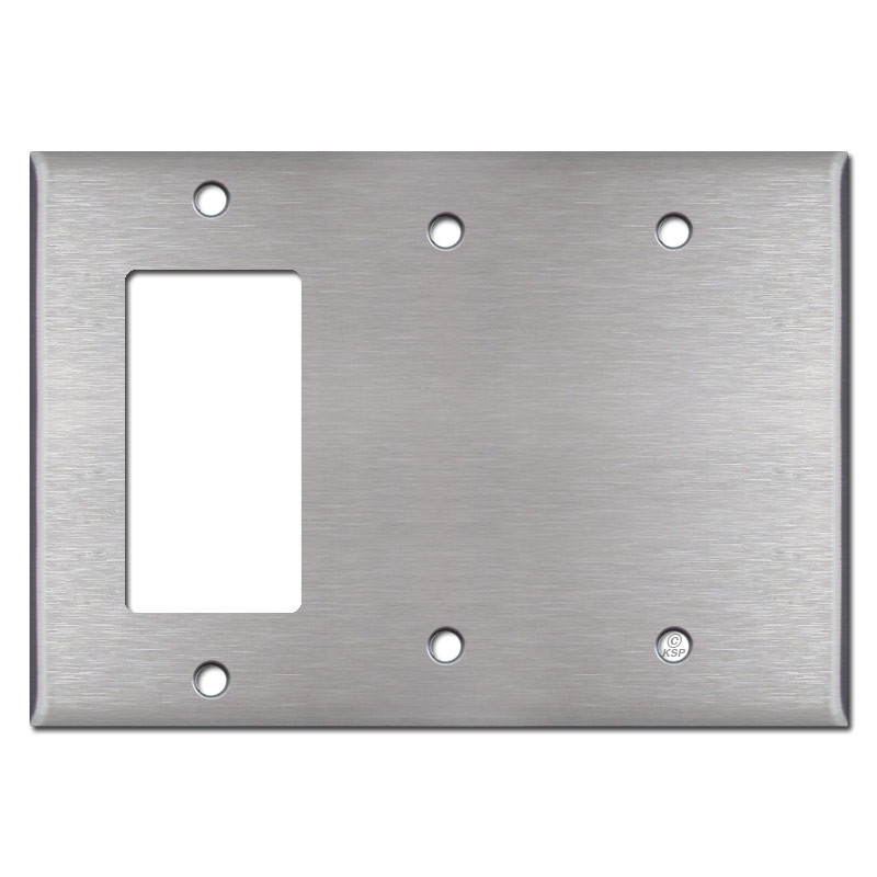 2 Decora Rocker Switchplates - Satin Stainless Steel
