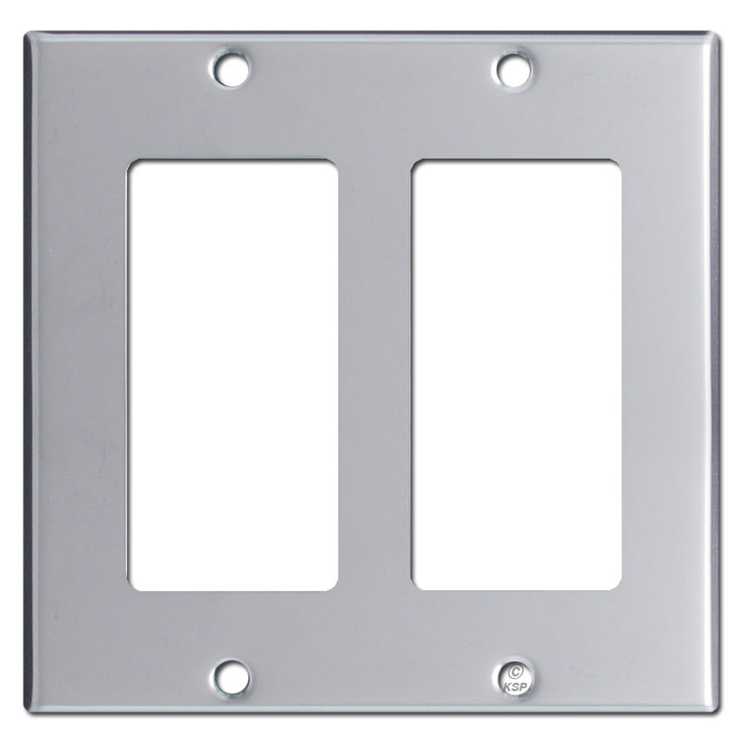 Double Rocker Switch Plate Cover Polished Chrome
