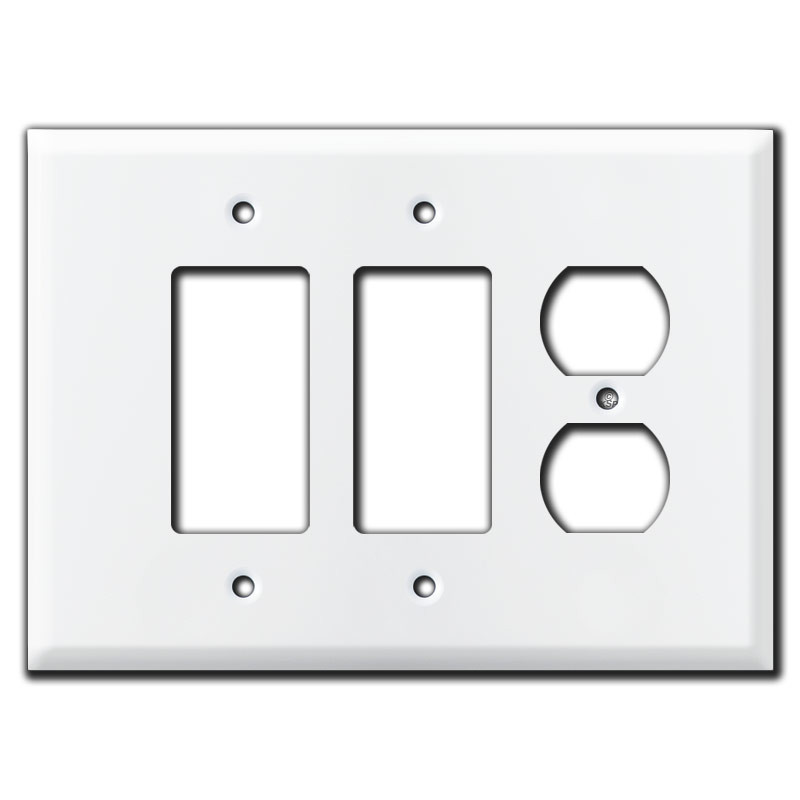 3 Duplex 1 Decora Switch Plate - White | Kyle Switch Plates