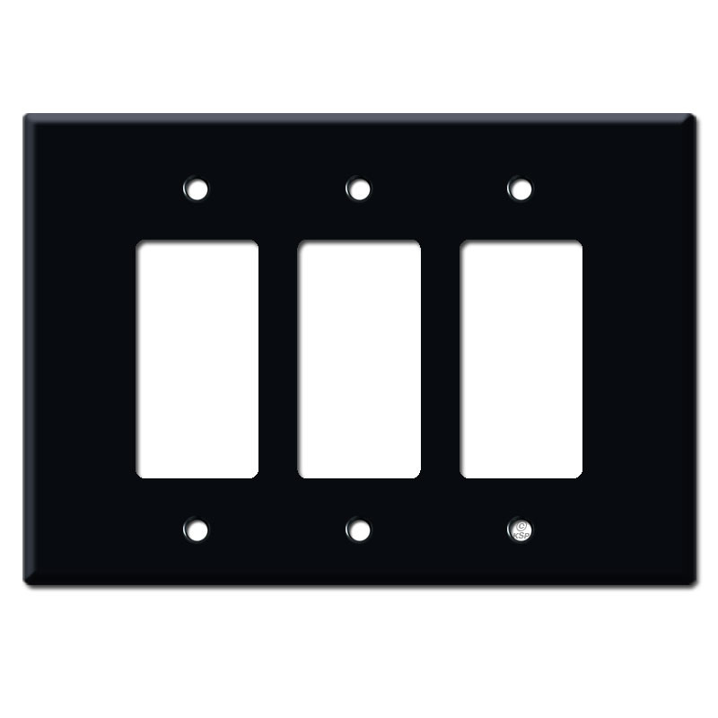 Oversized Three Gang Decora Rocker Switch Plates - Black