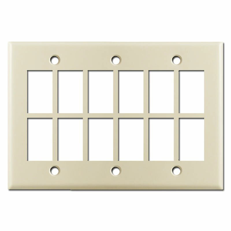 New Style Replacement GE Low Voltage 12 Switch Control Plate - White