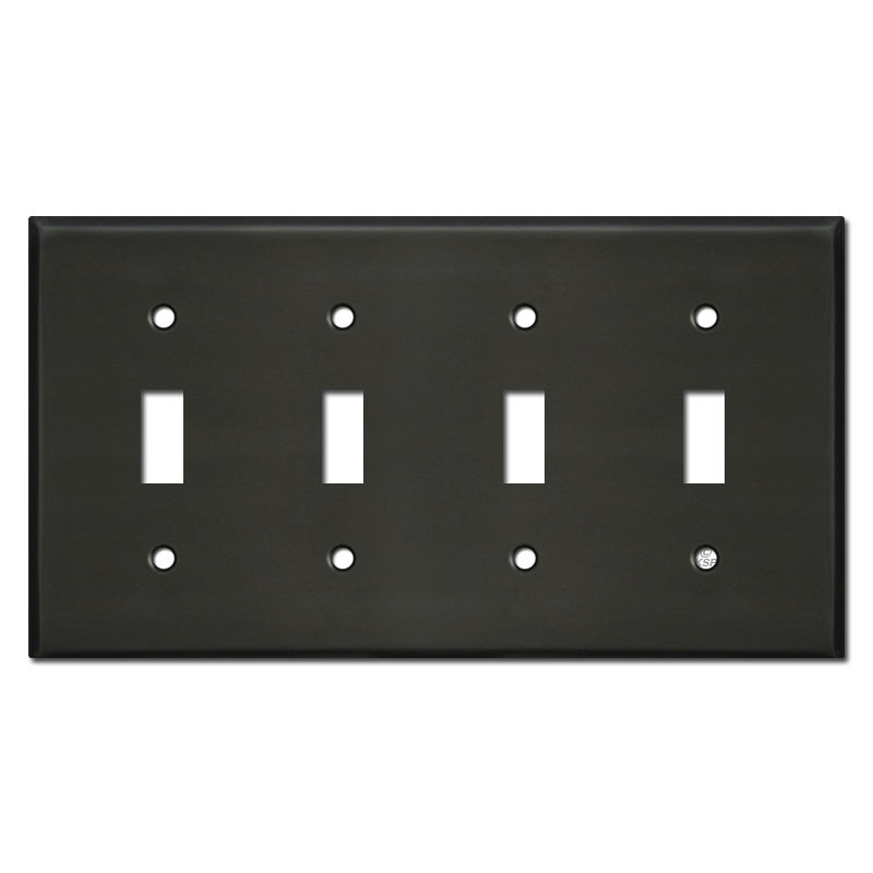 6 Gang Toggle Light Switch Plates - Dark Bronze