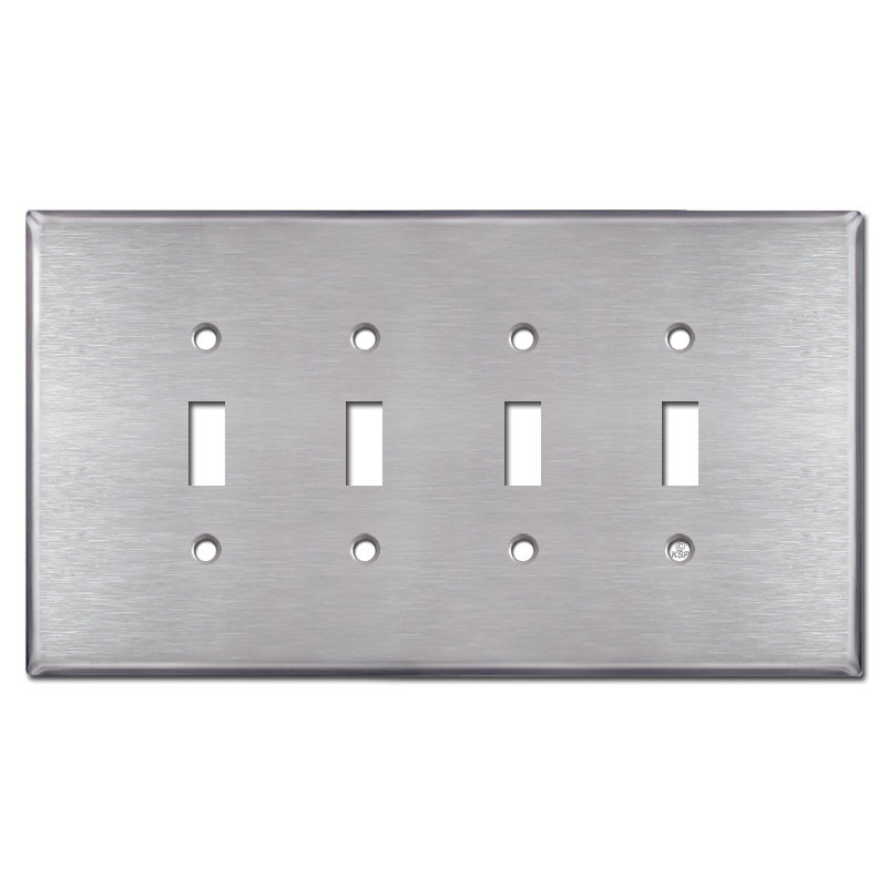 Jumbo 3 Gang Toggle Wallplate - Satin Stainless Steel
