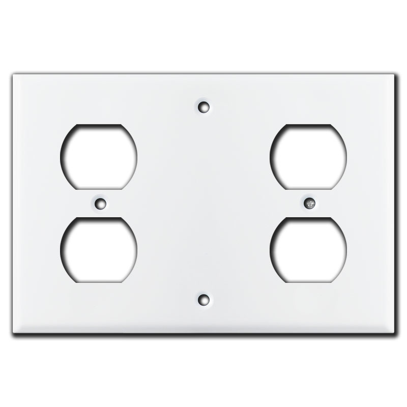 Long One Duplex Wall Cover Plates - Textured White
