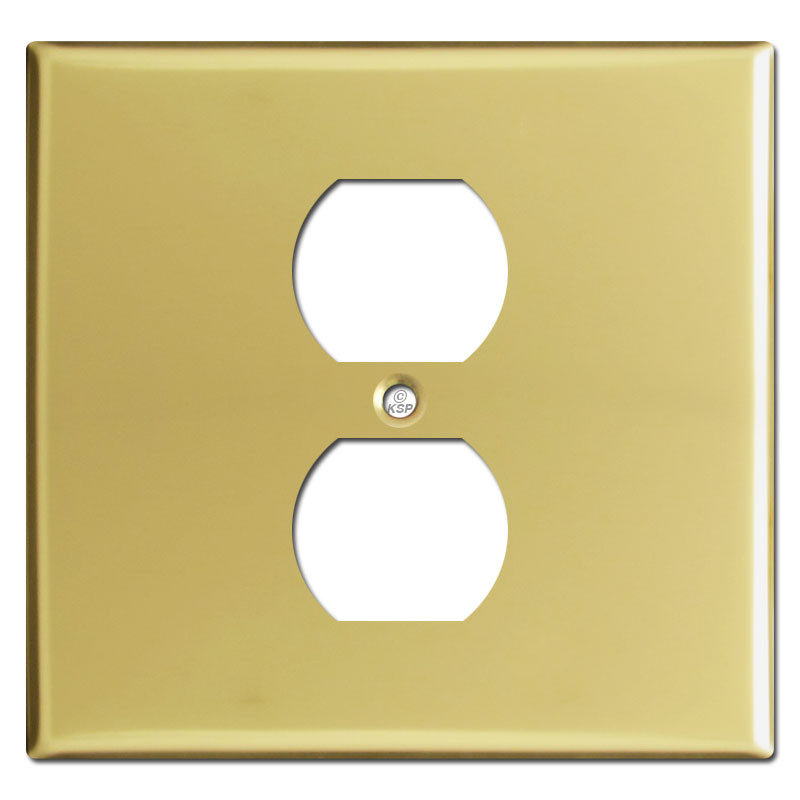 Polished Brass Receptacle Wall Plate Covers