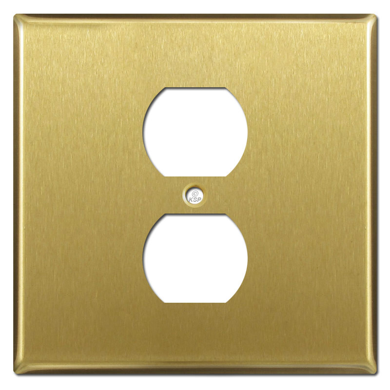 Satin Brass Receptacle Wall Cover Plates