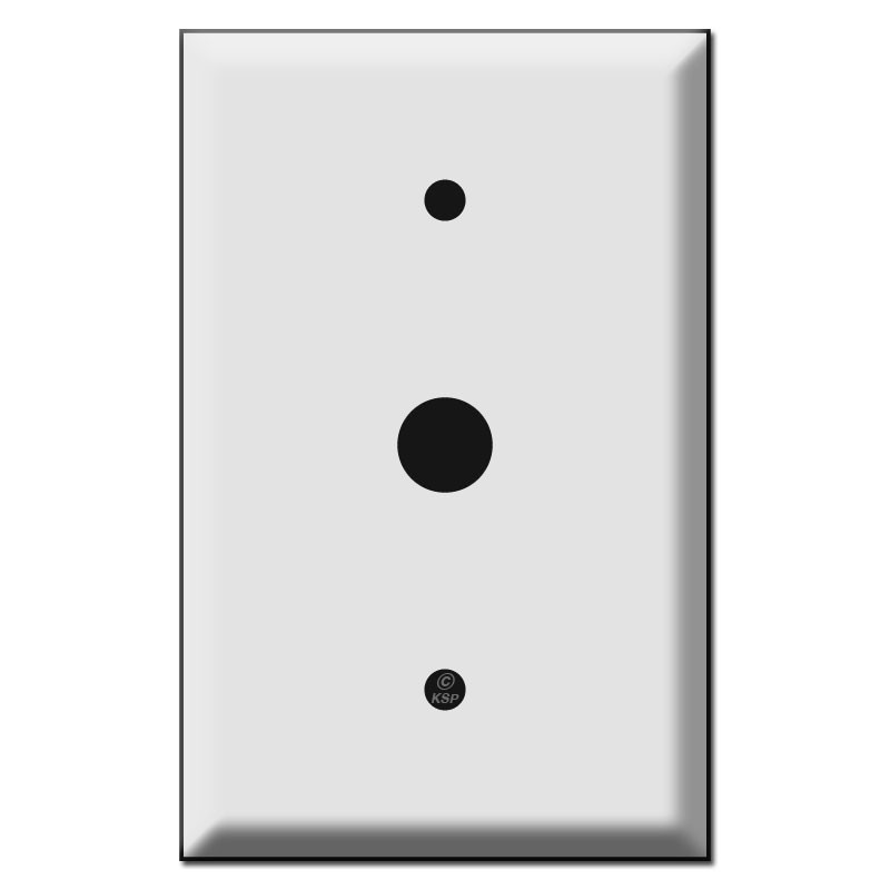 Phone Cable Cover Wall Plate with 5/8'' Opening - Antique Brass