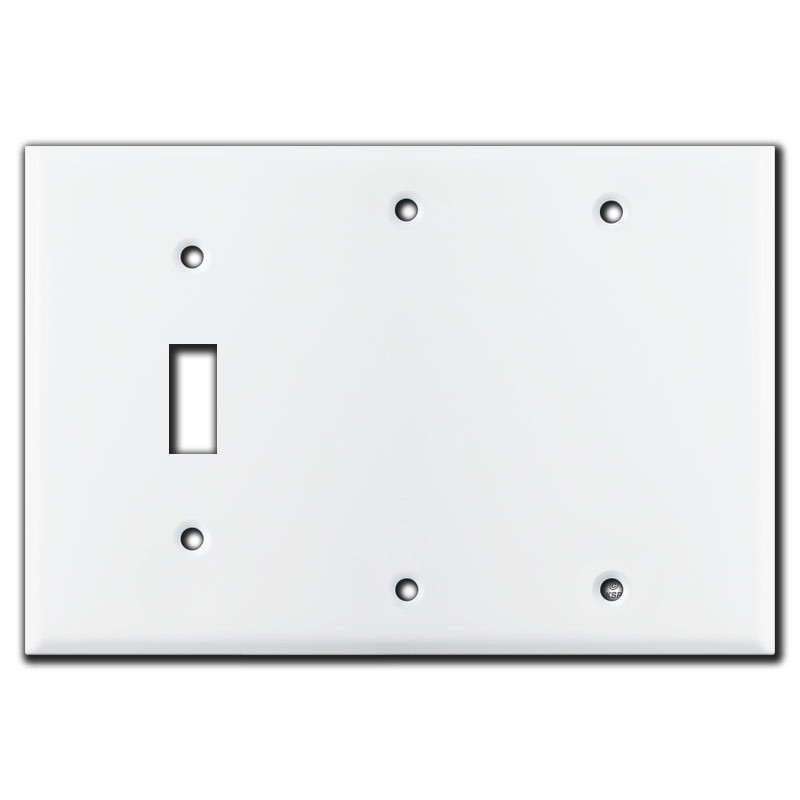 3-Gang 2-Toggle 1-Blank Wallplate - White | Kyle Switch Plates