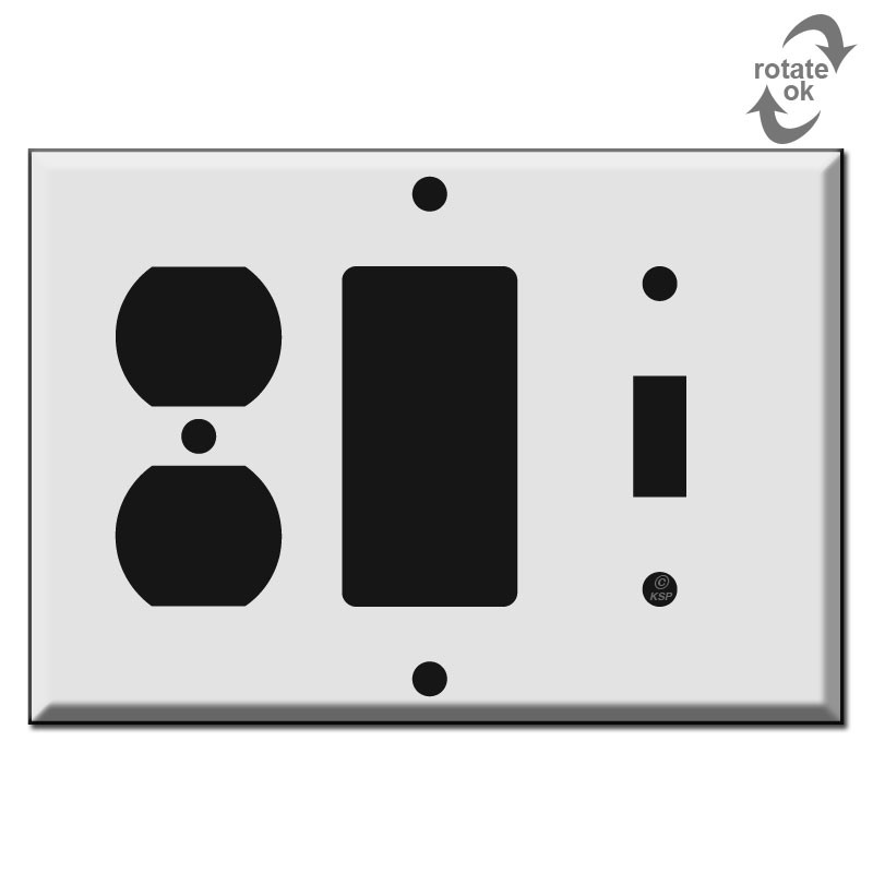 1 Toggle 1 Rocker 1 Duplex Wall Plate - White | Kyle Switch Plates