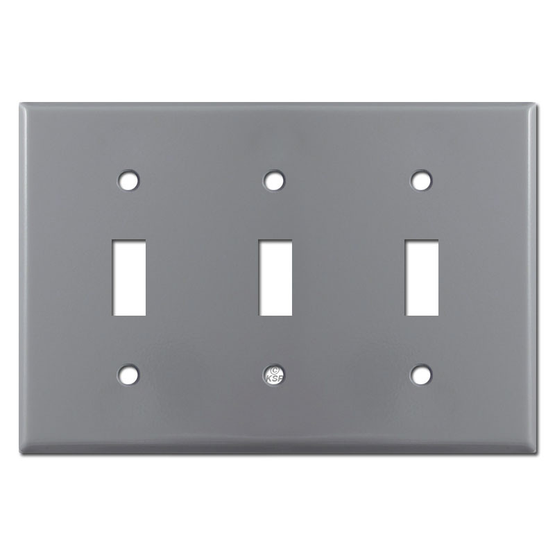 3 Toggle Wall Plates - Gray | Kyle Switch Plates
