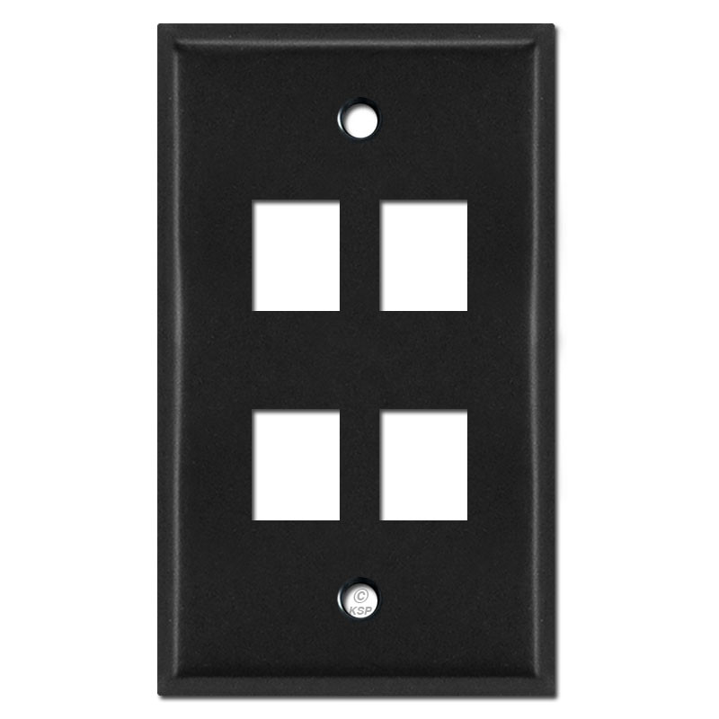 Black Telephone Jack Switch Plates and Cable Wall Covers