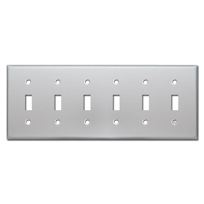 1 GFCI 2 Toggle Wall Plates - Brushed Aluminum