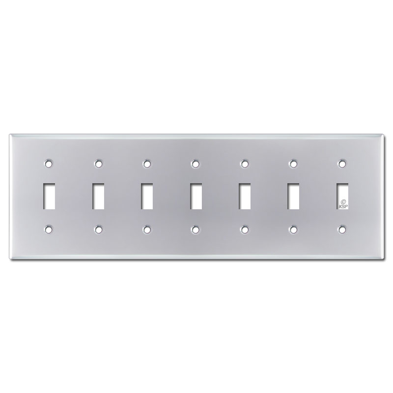 Milano Modern Light Switchplates in Polished Chrome - Kyle Design