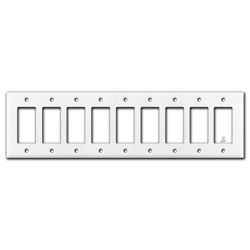 8 Gang Decora Plate - White | Kyle Switch Plates