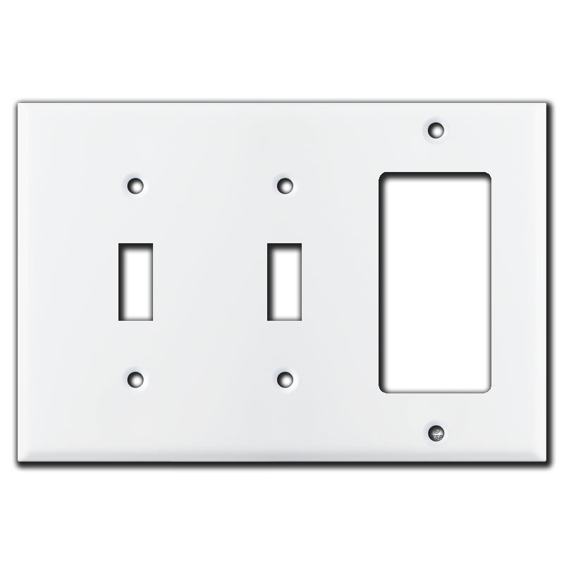 2 Toggle 1 Rocker Wall Plate - White | Kyle Switch Plates