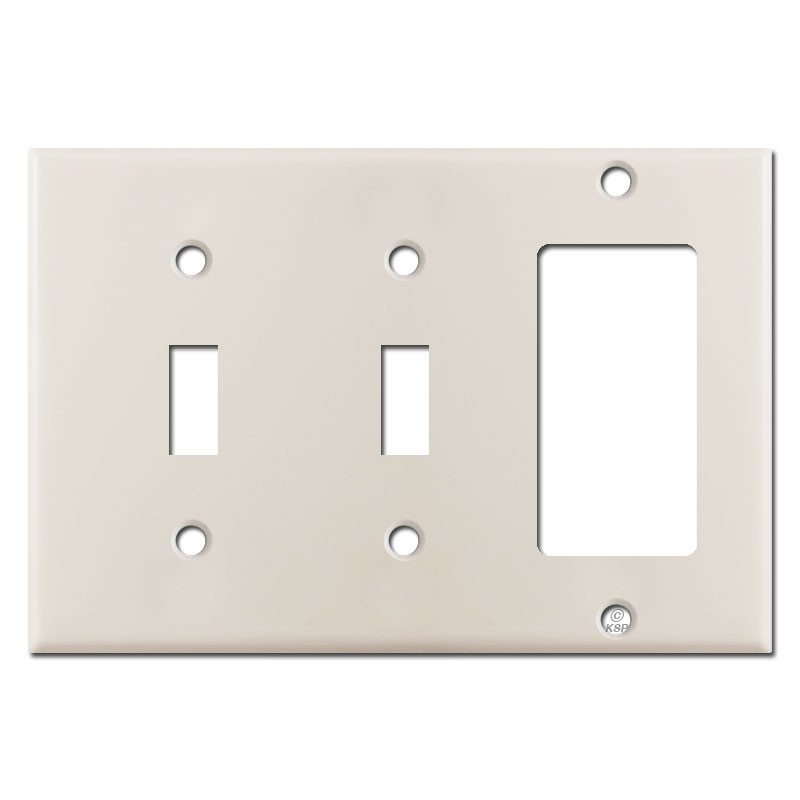 2 Toggle 1 Rocker Switch Plate - Light Almond