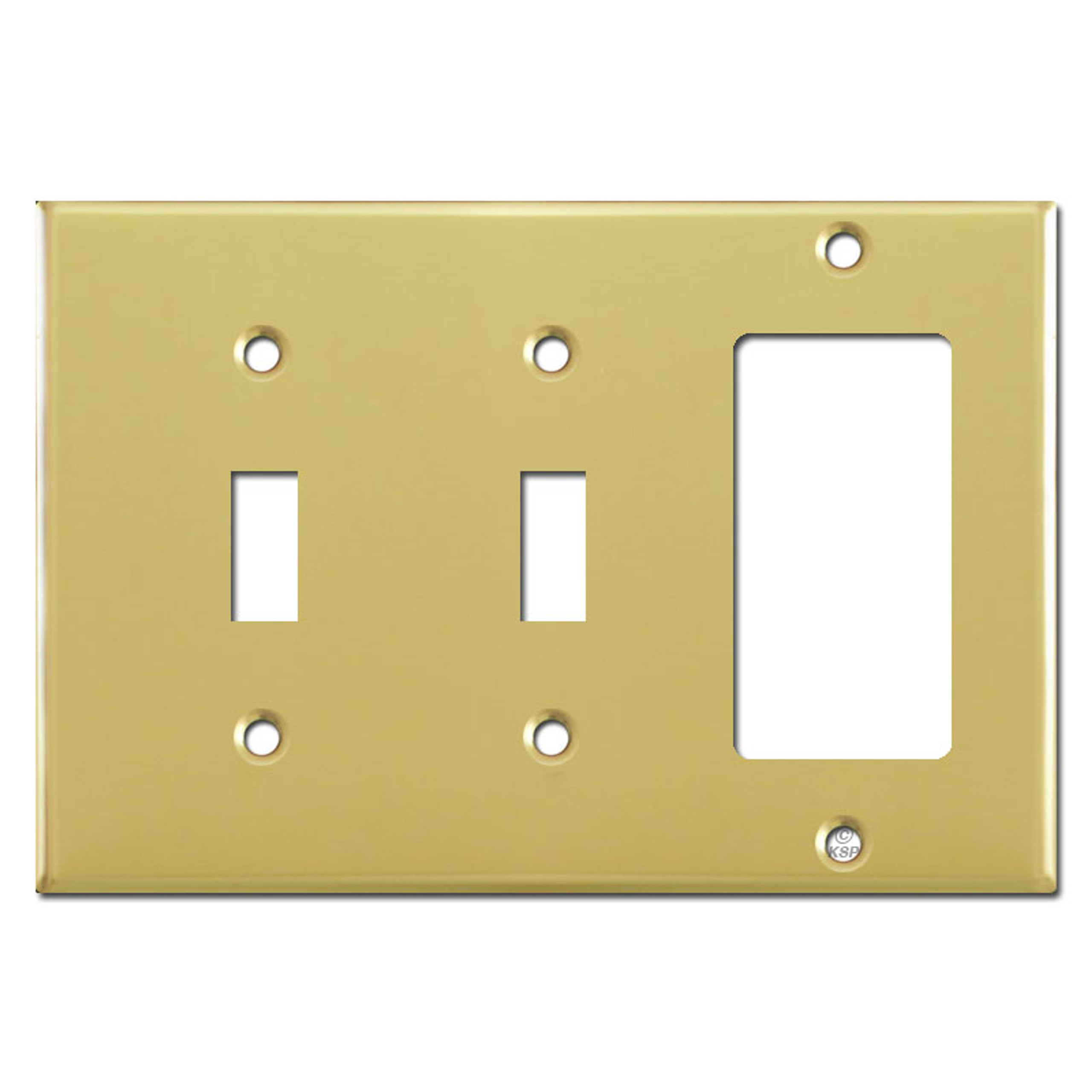 Double Toggle And Single Rocker Switch Plates Polished Brass