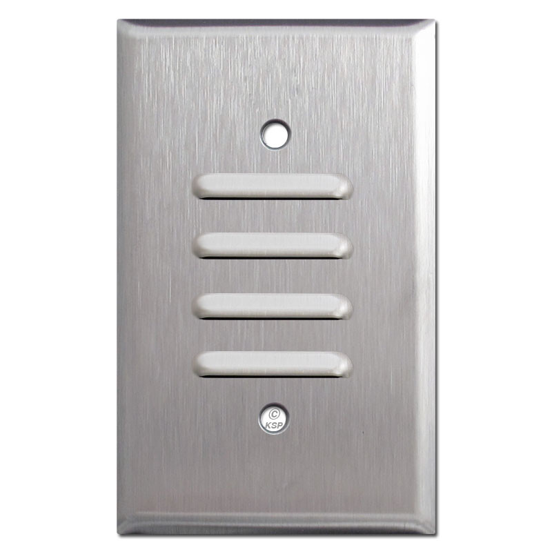 Horizontal Louver Wall Plate Light Cover - Satin Stainless Steel