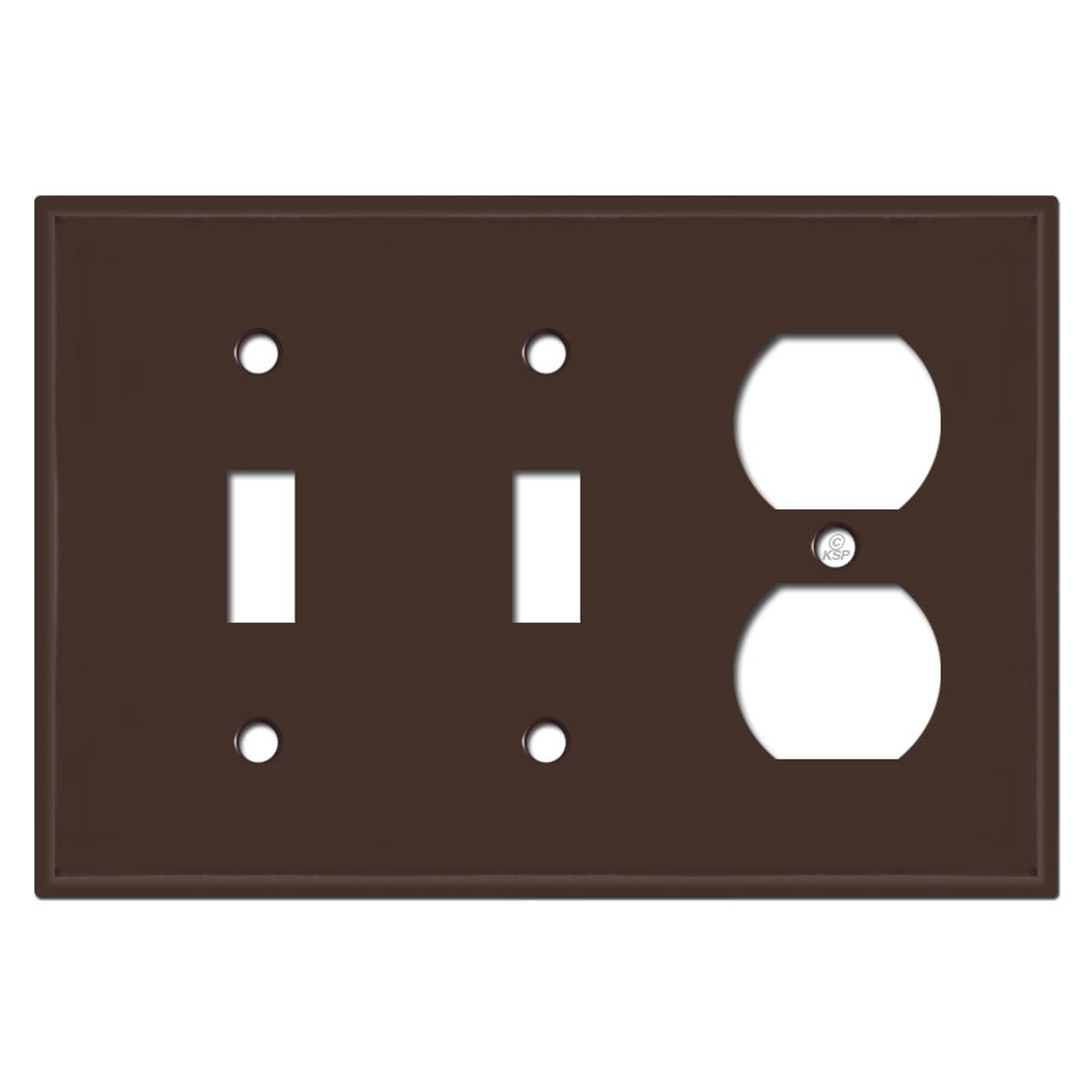 Brown Sideways 2 Toggle Duplex Switch