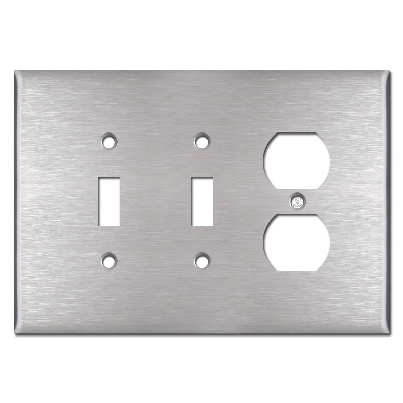 Deep Raised 1 Duplex Plate Cover Satin Stainless Steel Deep Raised 1 Duplex Plate Cover Satin Stainless Steel