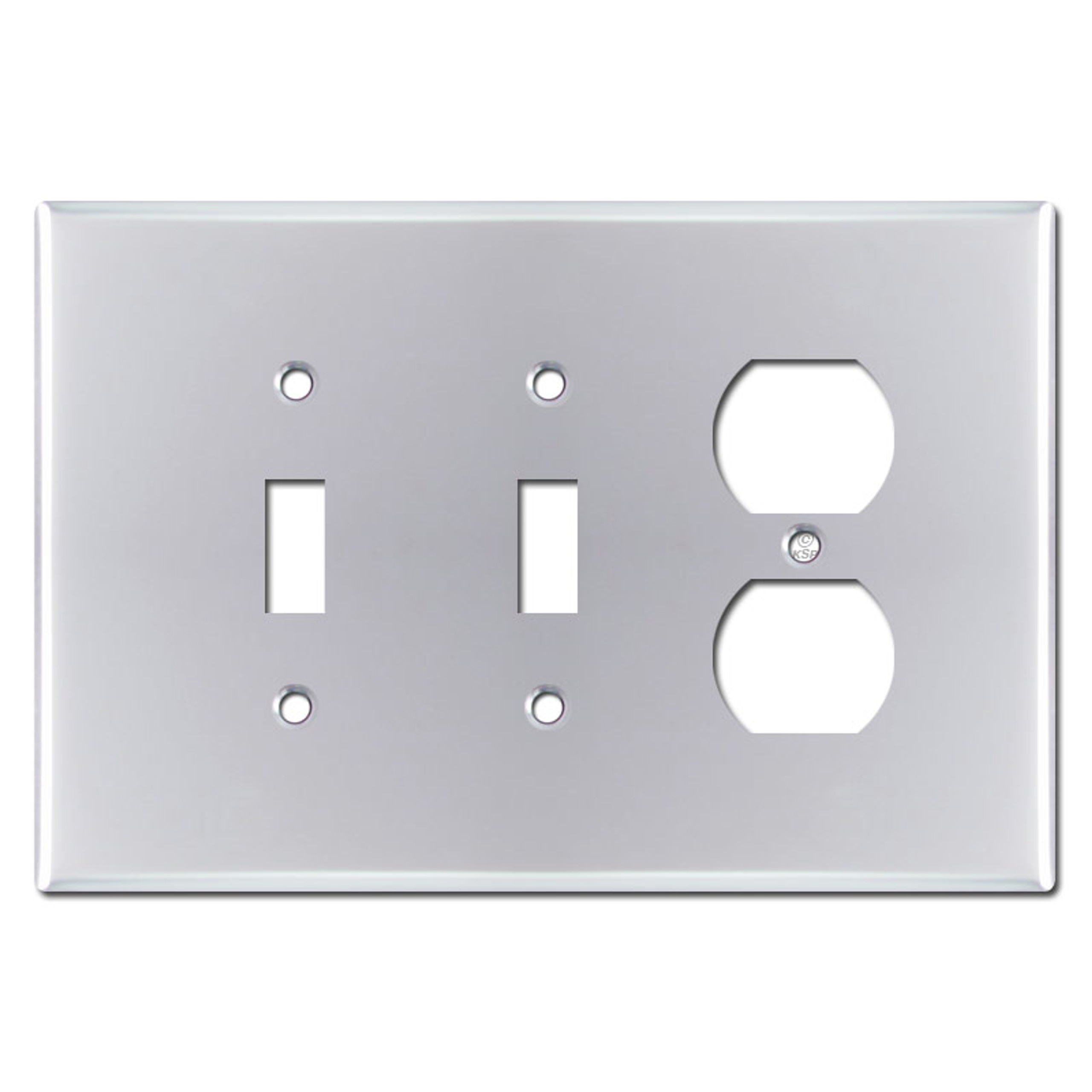 1 Toggle 1 Duplex Outlet Combo Switch Plates Polished Chrome