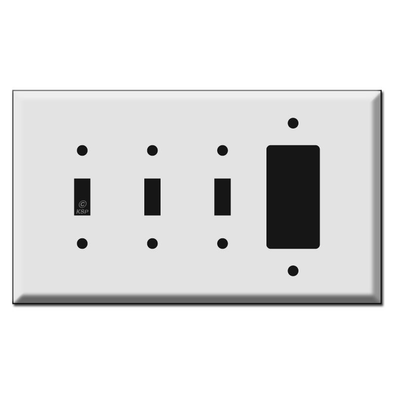 Jumbo Triple Toggle and Rocker Combination Wall Switch Plate Covers