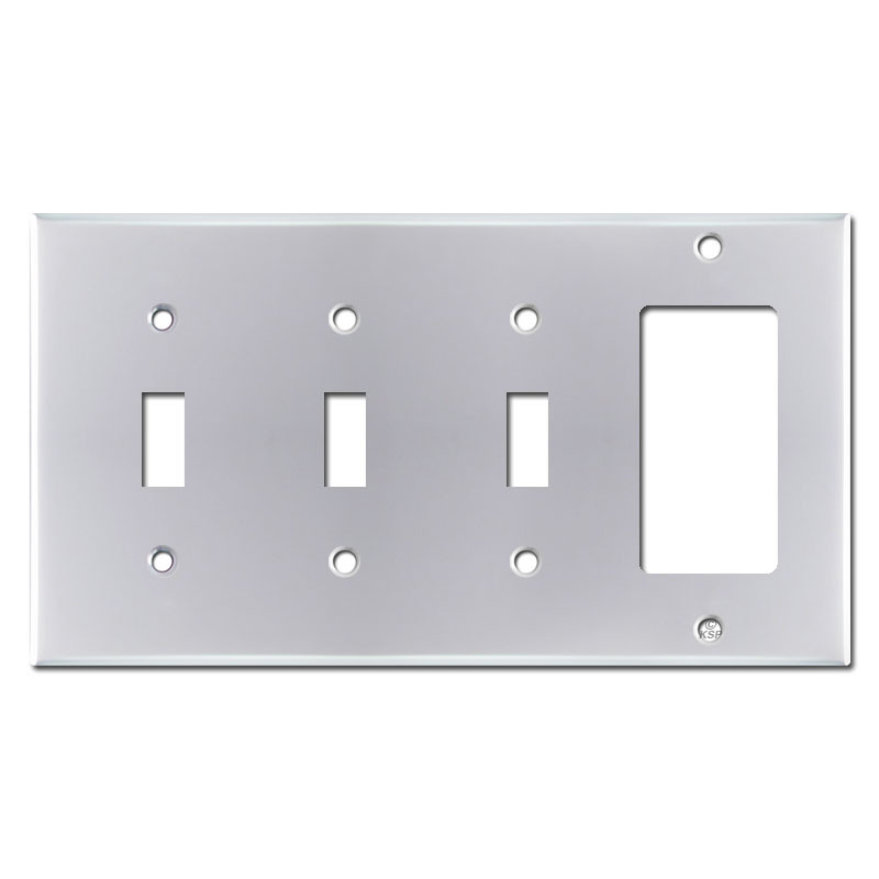 1 Decora Rocker Centered on 2 Gang Switch Plate - Polished Chrome