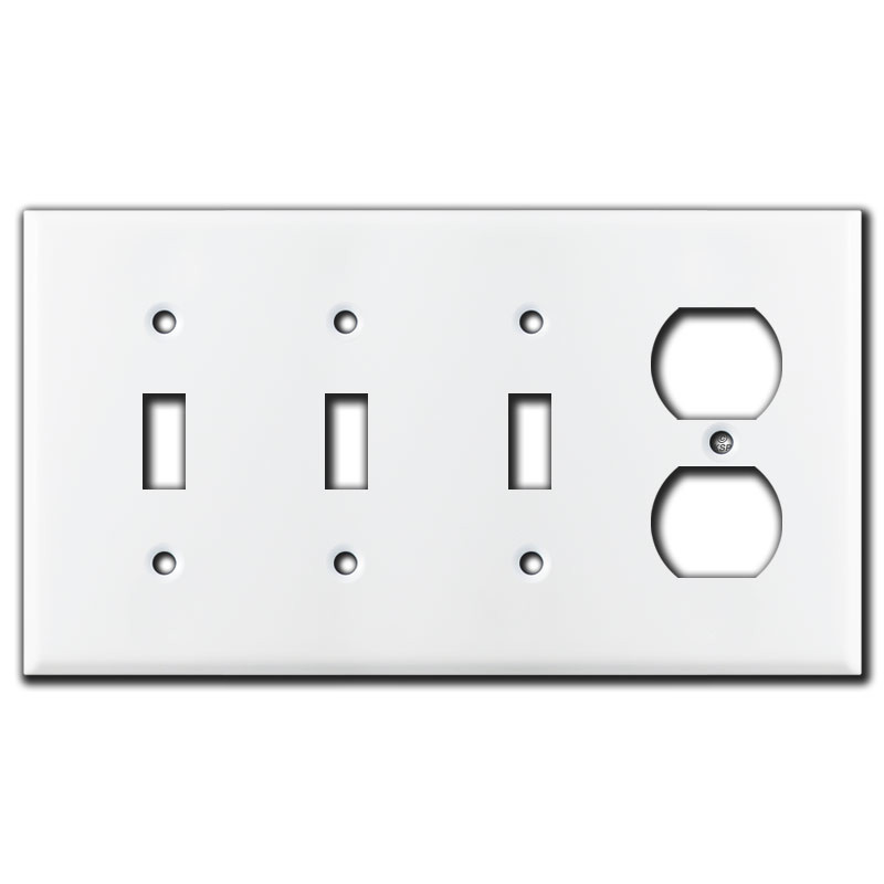 3 Duplex 1 Decora Switch Plate - White | Kyle Switch Plates