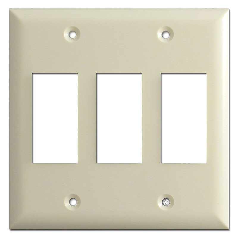 Touch-Plate Genesis Low Voltage 3 Switch Plate Covers - Almond